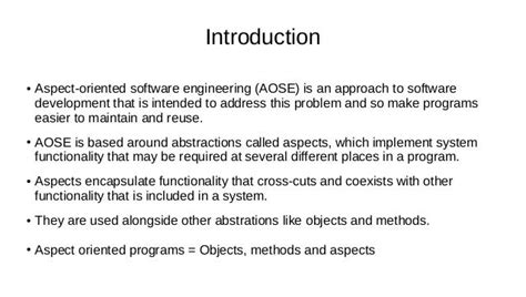 Aspect Oriented Software Engineering