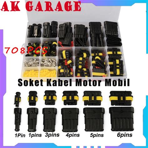 Jual Soket Kabel Motor Mobil Pin Kecil Waterproof Skun Kabel Socket Kabel Motor