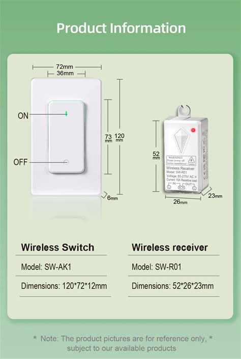 Wireless Ip66 Light Switch Kit Mini Remote Wall Switch Without Wifi