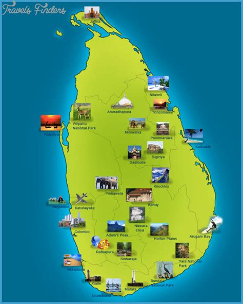 Sri Lanka Tourist Attractions Map 60 Photos