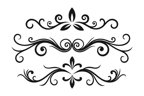 Decorative Scroll Design Illustration Featuring Intricate Patterns And