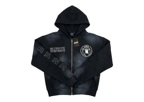 Akna Zip Hoodie Black Copped