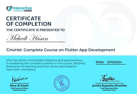 Mehedi Hasan On Linkedin 🎉 Ive Successfully Completed My Flutter Development Course 🚀 Its Been