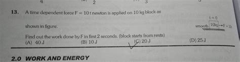 A Time Dependent Force Mathrm F T Newton Is Applied On Mathrm K