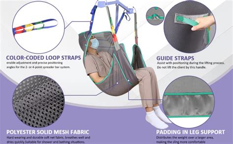 Ez Assistive Universal Full Body Hoyer Lift Sling Patient Lift Sling