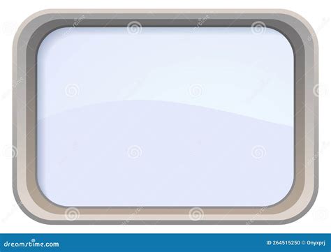 Airplane Window Rectangular Glass Frame Stock Vector Illustration Of