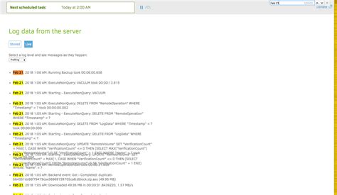 live log page gets unresponsive as the shown log grows · issue 1617