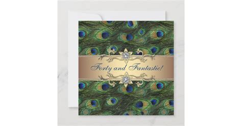 Elegant Peacock Birthday Party Invitation Zazzle