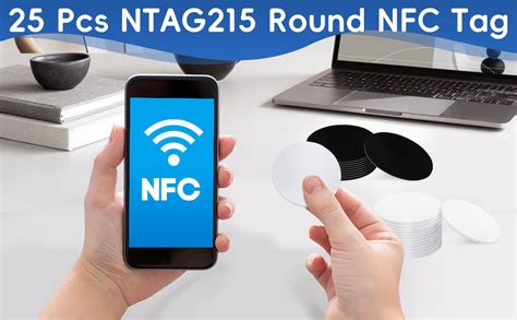 Nfc Tag 25 Pcs Ntag215 Round Nfc Tag Nfc Stickers 25 Mm Self Adhesive