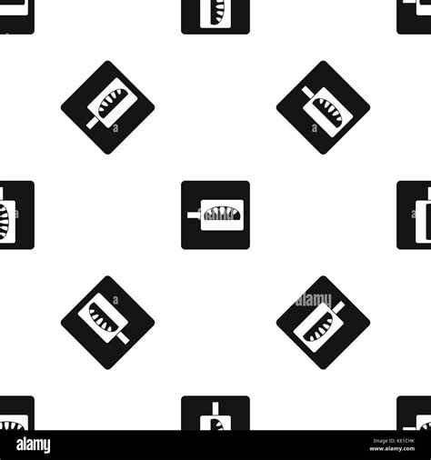 Bread Baking Pattern Seamless Black Stock Vector Image And Art Alamy