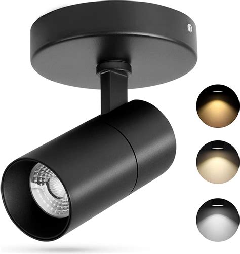 Vanoopee 3 Color Dimmable Led Ceiling Spotlight Flush Mount Adjustable