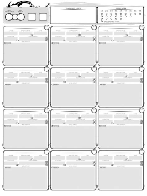 456029 Class Character Sheet Spell Sheet A 10 Option 3 Pdf