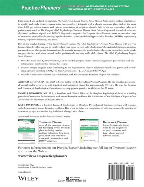 The Adult Psychotherapy Progress Notes Planner