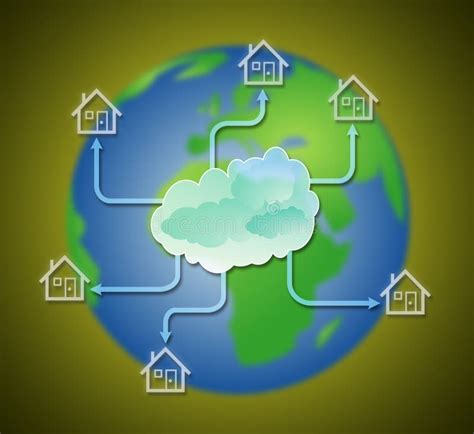 Branch Investment Process Network Of Immovable Property On Earth Stock Illustration