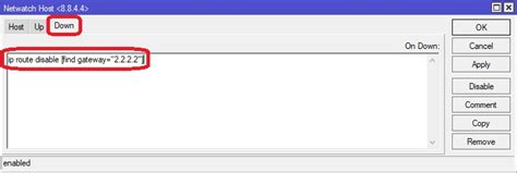Knowledge Area Netwatch Script Mikrotik Failover