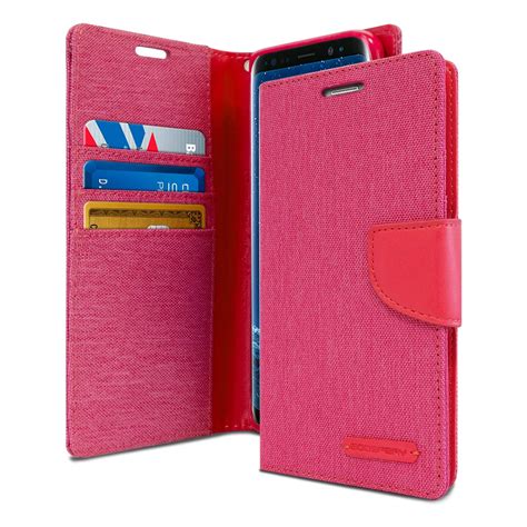 Samsung Galaxy S9 Plus Goospery Canvas Wallet Case Pink Mobile City