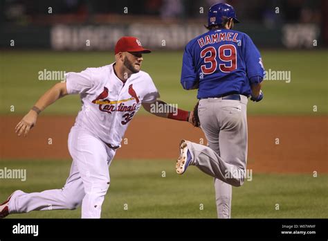 St Louis Cardinals Matt Adams Tags Chicago Cubs Jason Hammel Out As He