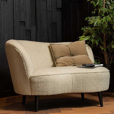 Kleines Lounge Sofa Xeny In Offwhite Aus Webplüsch Pharao24