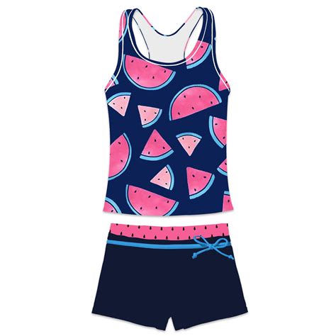 Proallo Girls Bathing Suits Two Piece Swimsuit With Boyshorts Vest