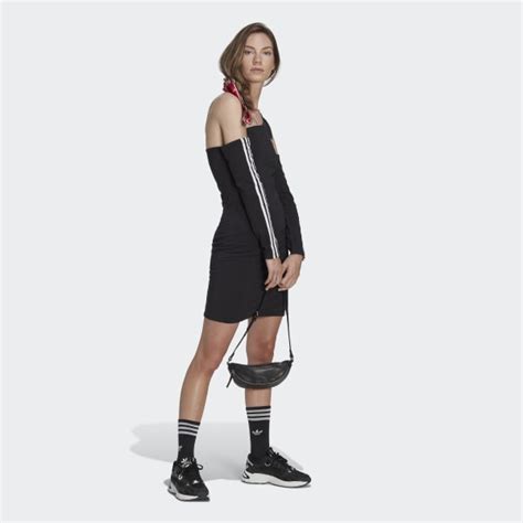 Adidas Womens Lifestyle Adicolor Trefoil Cutout Long Sleeve Dress