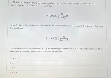 solved if m denotes the upper bound for e in the previous
