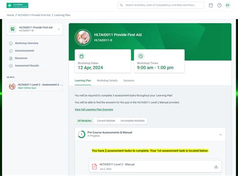 Learning Plan Completion Of Assessment Takes You Into Next Assessment