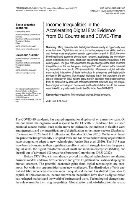 Pdf Income Inequalities In The Accelerating Digital Era Evidence