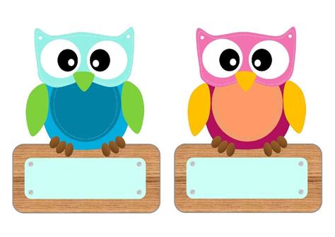 Owl Name Tags Printable Free