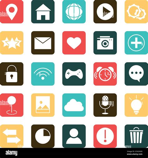 Mobile Application Homepage Email Like Camera Wifi Internet Web Button
