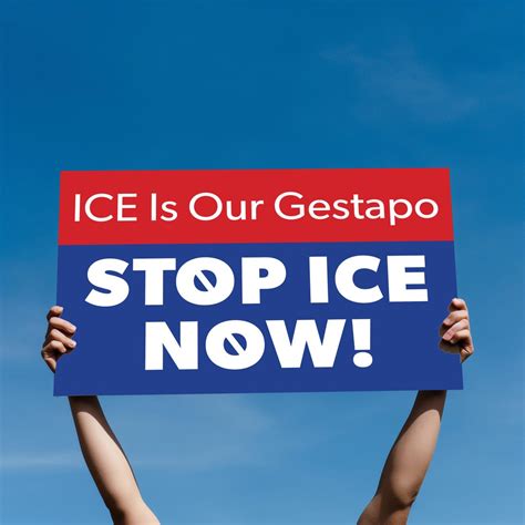 Stop Ice Now Printable Large 17x11 And 24x18 Protest Sign Etsy