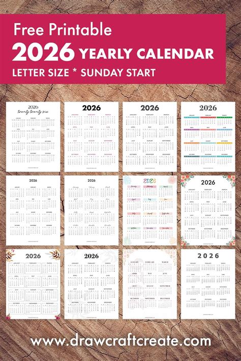 Free 2026 Calendar Printable Monday Start Draw Craft Create