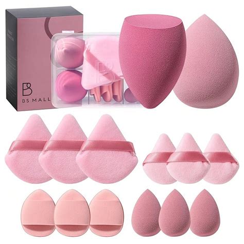 Makeup Sponge Set Bs Mall Triangle Puff 14 Pcs For Liquid Cream And Powder Multi Colored