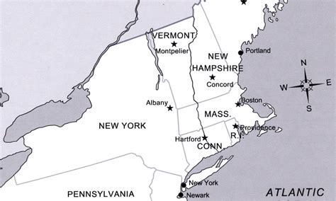 Northeast Region Map With Capitals