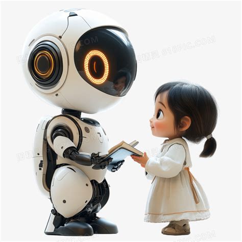 3d机器人与人类互动教学免抠元素图片免费下载 png素材 编号1kxi8m067 图精灵