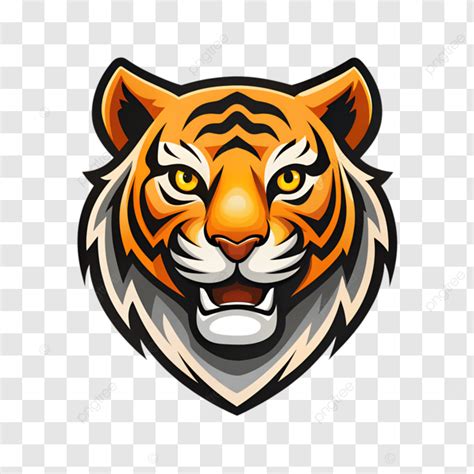Cartoon Tiger Head Mascot Clip Art Illustration Tiger Head Mascot