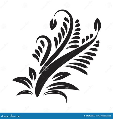 Vector Element Floral Motifs Floral Ornamental Stock Vector Illustration Of Fashion Line