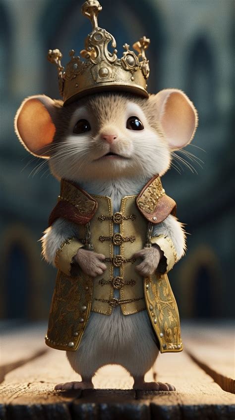 A Small Mouse Wearing A Crown And A Coat в 2024 г Изображения животных Волшебные создания
