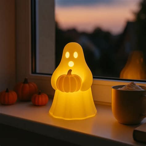 Cute Ghost Lamp Halloween Pumpkin Light Free 3d Print Model