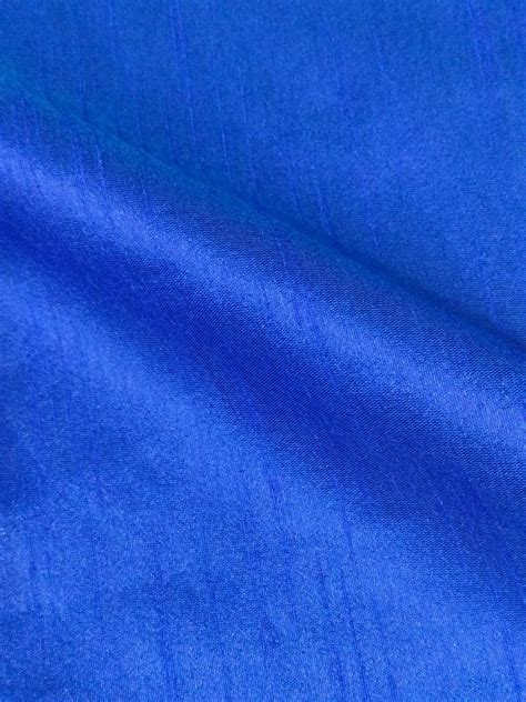 Blue Color Dupioni Raw Silk Fabric Pure Silk Curation Dupioni Fabric