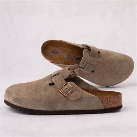 Mens Birkenstock Boston Soft Footbed Clog Taupe Journeys