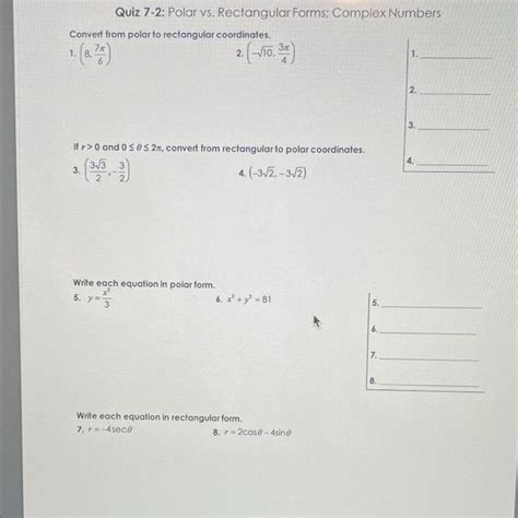 solved quiz 7 2 polar vs rectangular forms complex