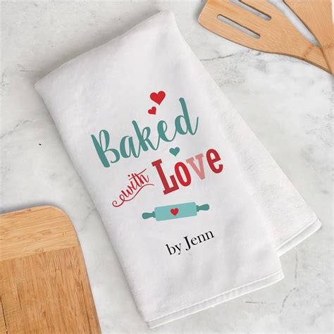 Baked With Love Personalized Dish Towel Tsforyounow