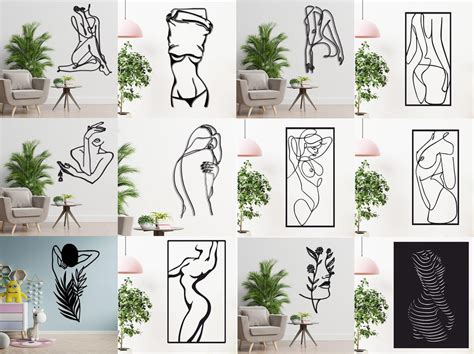 Women Panels DXF Drawings For Laser Machine Digital Files Girls Wall Art Nude For Laser