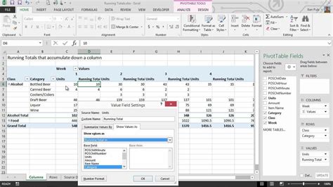 running totals microsoft excel pivot tables goskills