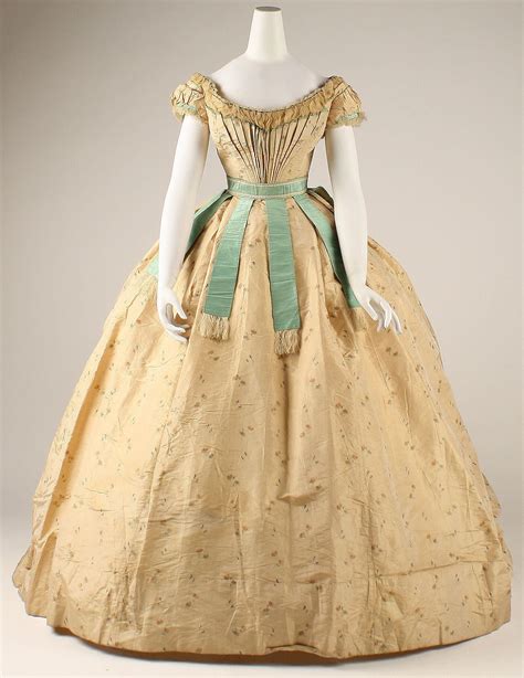 Ball Gown Ca 1867 French Historical Dresses Vintage Dresses 1800s