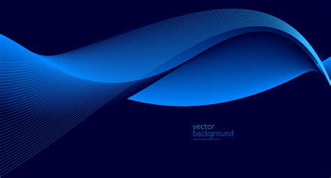 Flowing Dark Blue Curve Shape With Soft Gradient Vector Abstract