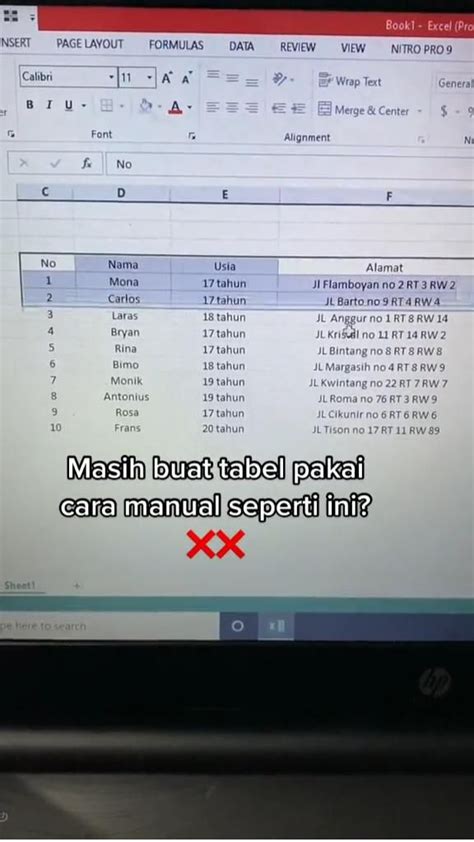 Cara Membuat Tabel Di Excel Super Cepat Belajar Pelajaran Teknologi