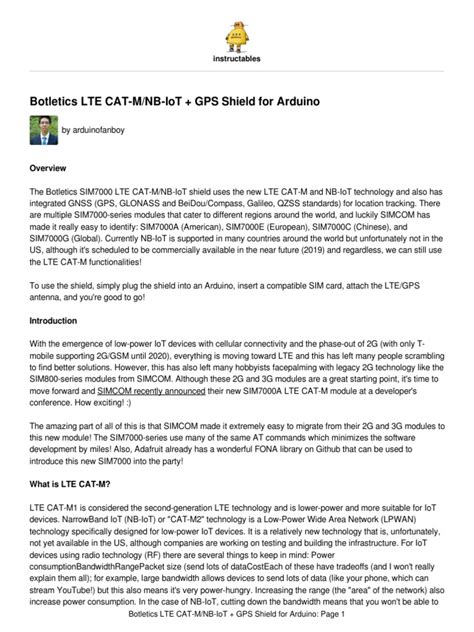 Lte Nb Iot Shield For Arduino 3 Pdf Arduino Internet Of Things