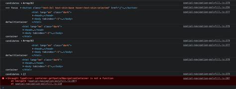 Container GetSpatialNavigationContainer Is Not A Function Issue WICG Spatial Navigation