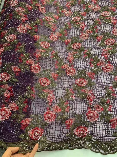 고급 손으로 구슬 자수 프랑스 메쉬 아프리카 레이스 원단 자수 나이지리아 레이스 이브닝 드레스 스커트 드레스 원단레이스 Aliexpress